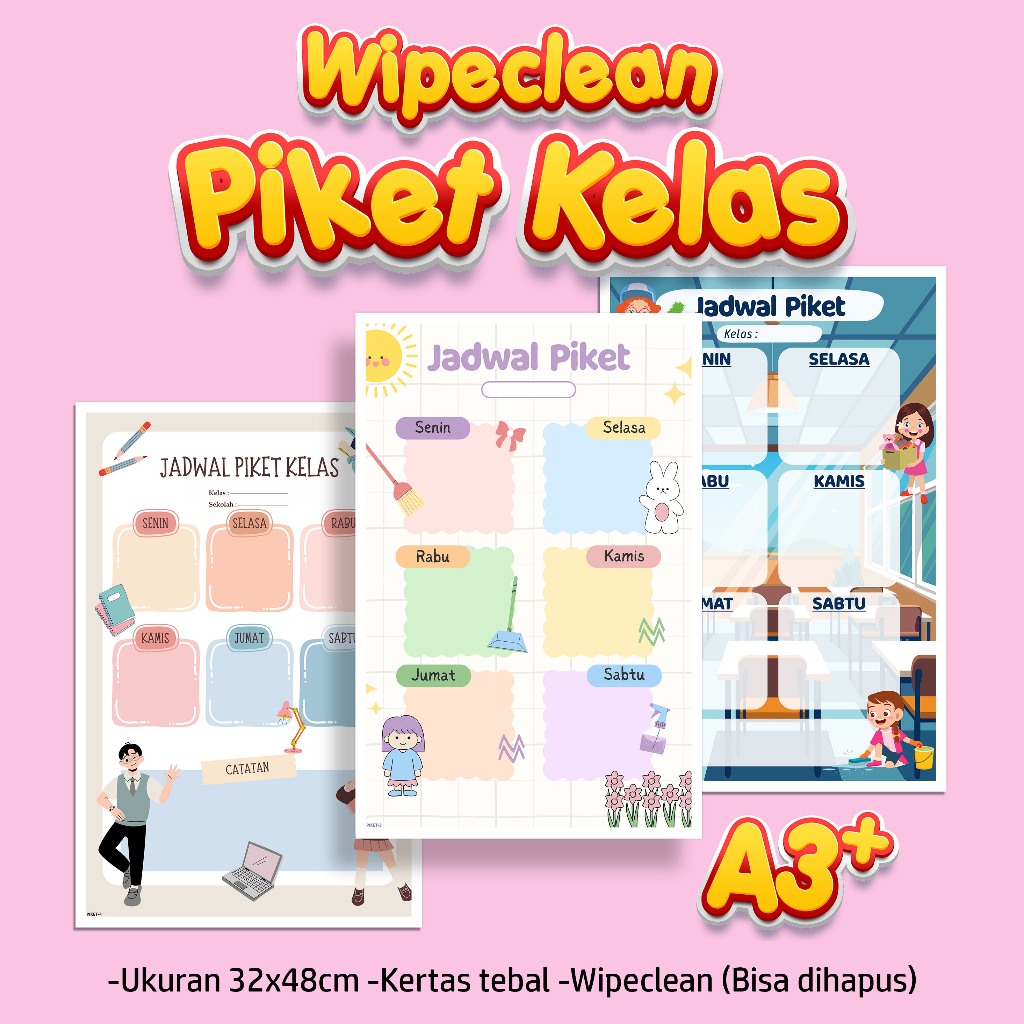Jual Poster Jadwal Piket - Best seller poster piket sekolah - jadwal ...