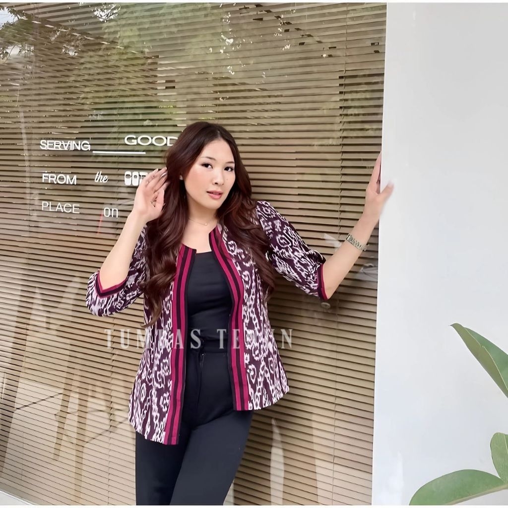 Jual nava blazer tenun outer tenun outfit kantor | Shopee Indonesia