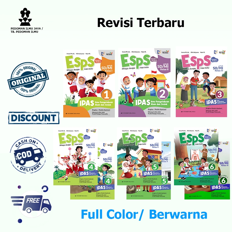 Jual ESPS IPAS Kelas 1 2 3 4 5 6 Vol 1 2 SD Merdeka Revisi Erlangga | Shopee Indonesia