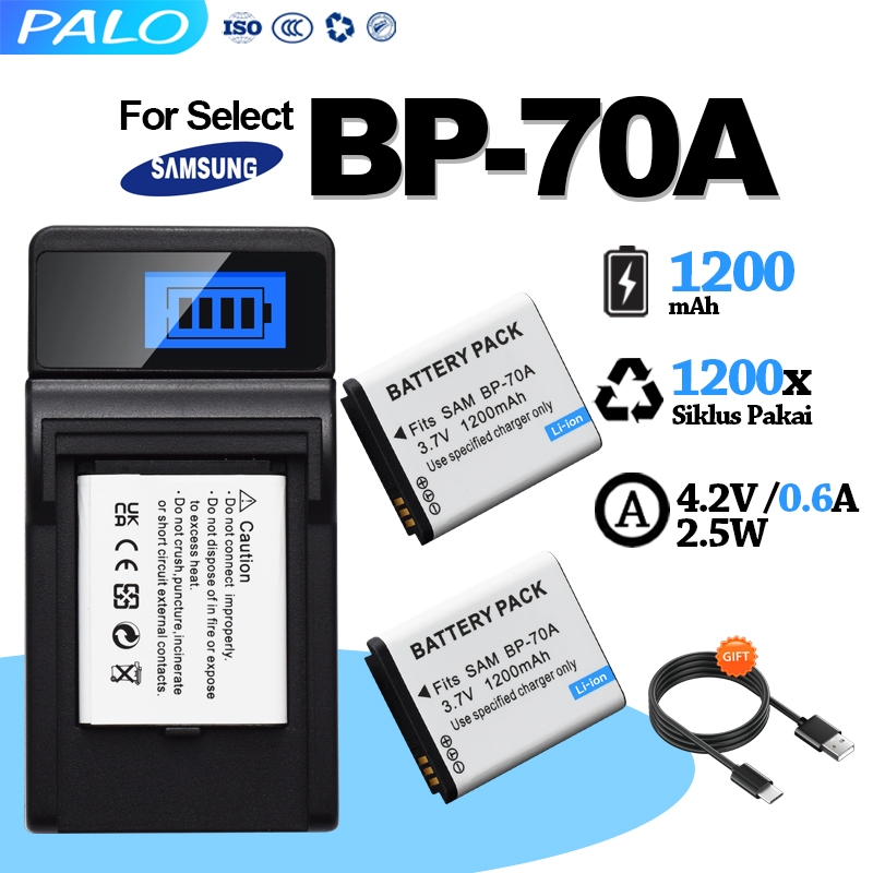 Jual PALO Baterai Samsung BP-70A bp70a Battery Charger For Samsung L50‌、SL50、SL600、SL630、PL80 ...