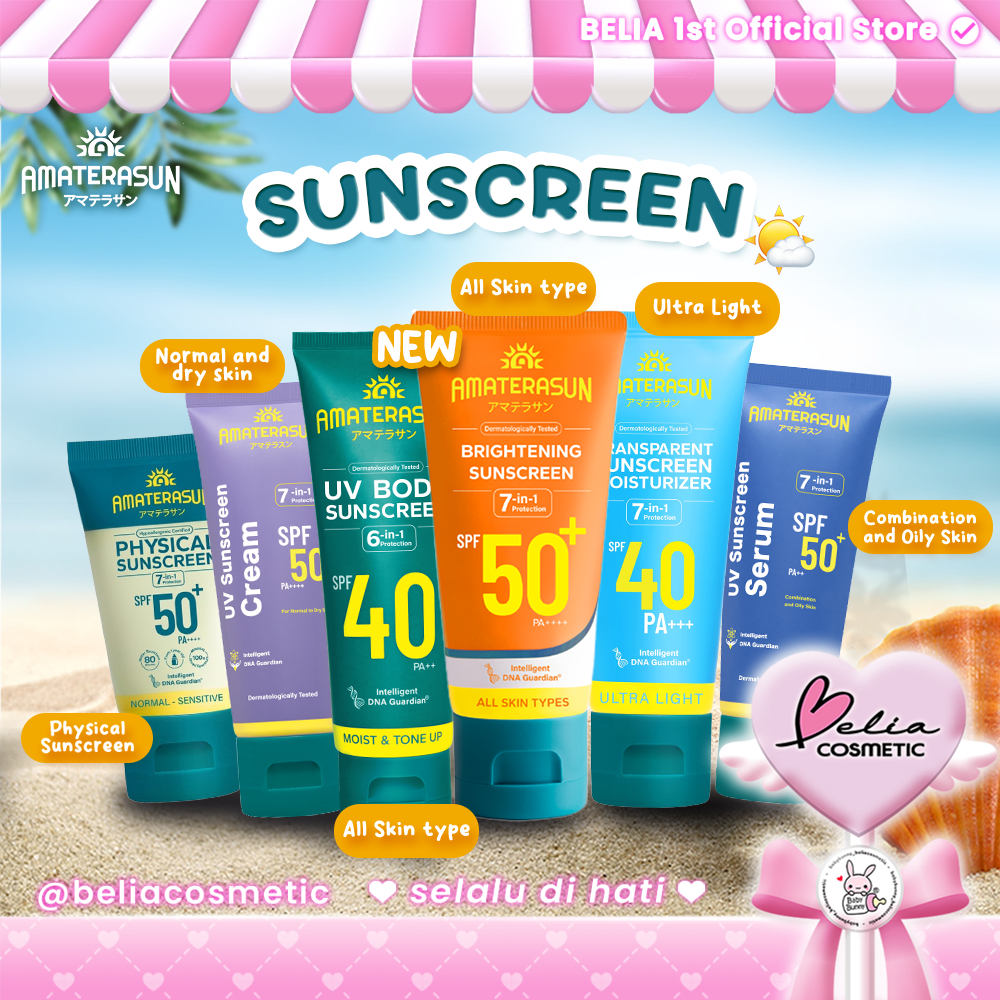 Jual BELIA AMATERASUN Sunscreen Series | UV Serum | Transparant | UV Body Sunscreen | Sunshield ...