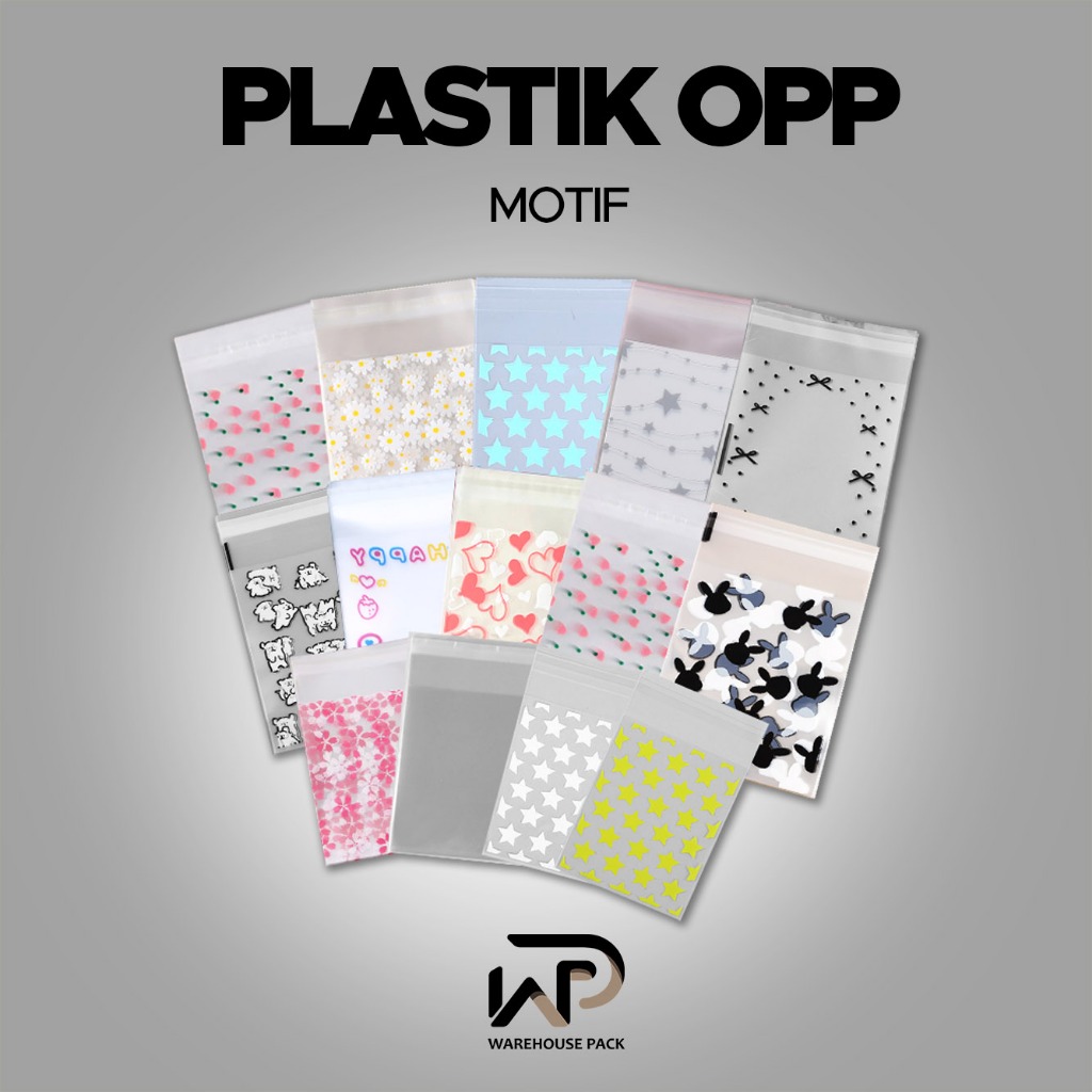 Jual ( 10 Pcs ) Plastik OPP Packing Motif | Plastik Packing Bening ...