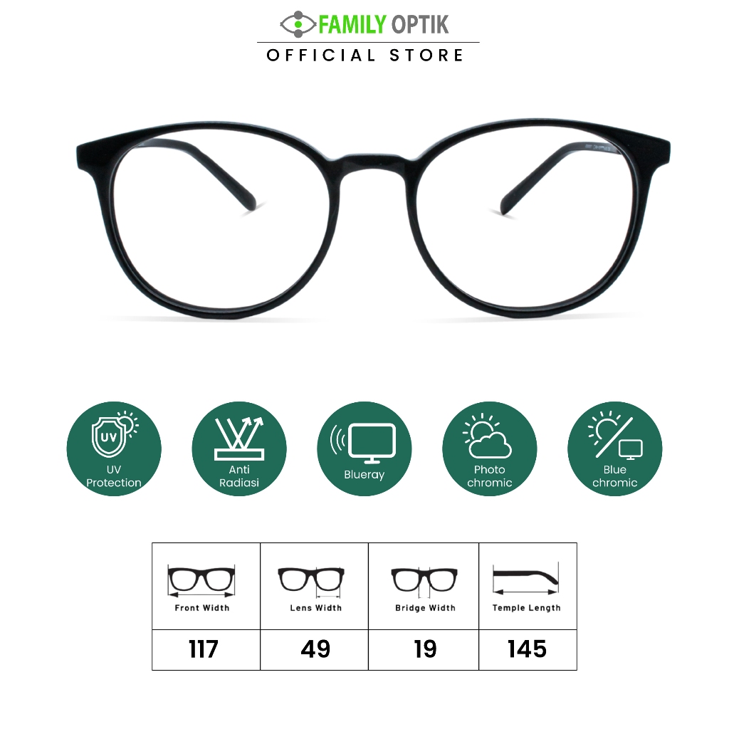 Jual Family Optik - Kacamata Vintage Blueray Photocromic Anti Radiasi ...