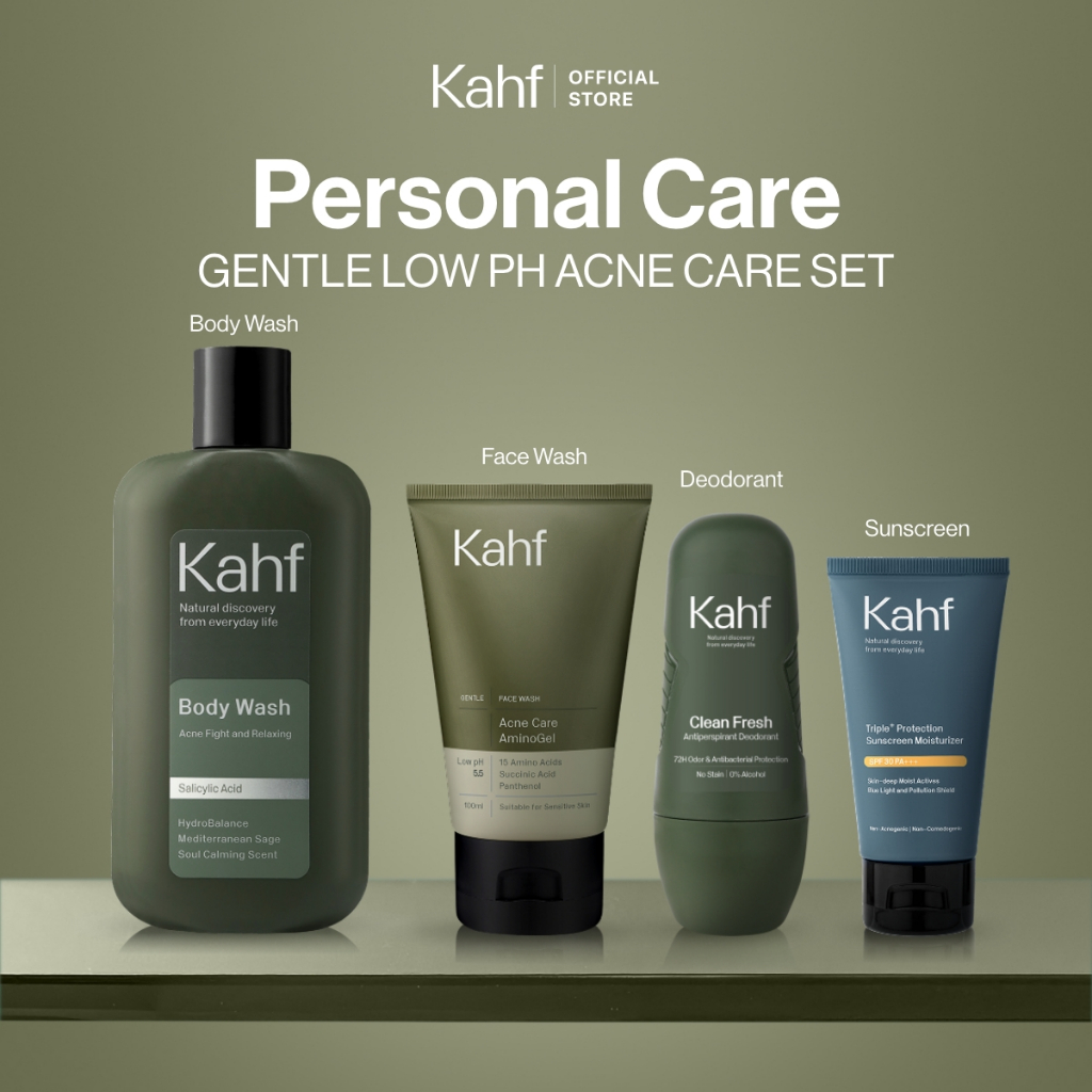Jual Kahf Paket Personal Care Isi 4 (Face Wash + Sunscreen Moisturizer + Body Wash + Deodorant ...