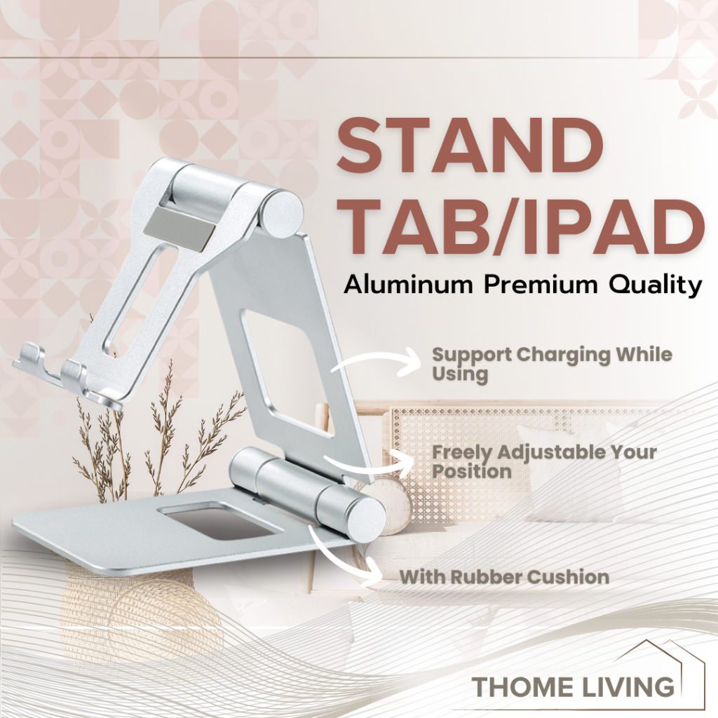 Jual THOME Stand Handphone Ipad Tablet Alumunium Phone Holder Foldable ...