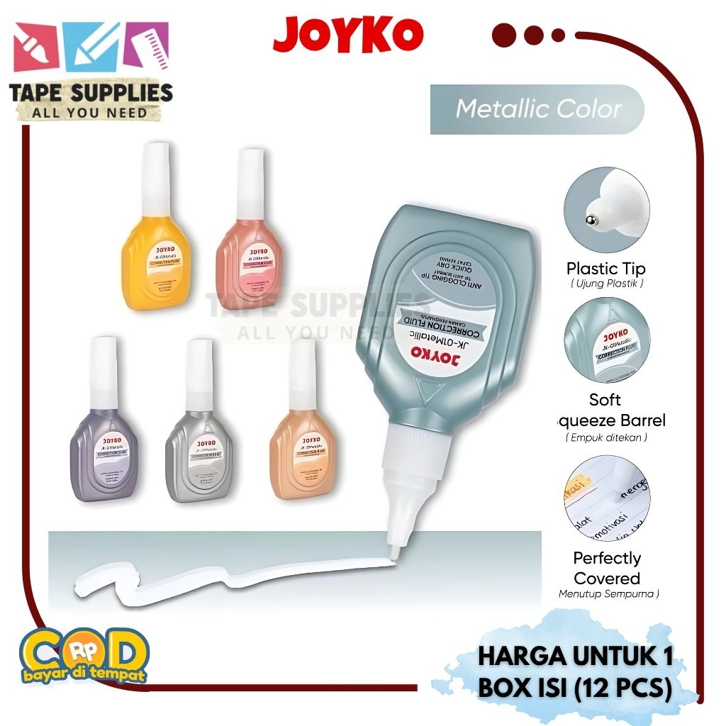 Jual Tipe-x/ Tipex Cair Correction Fluid JOYKO / Cairan Koreksi ...