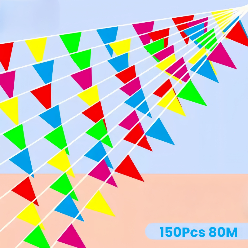 Jual 【AQING】Bendera 150 Pcs 80Meter & 150Pcs/150Pcs 80M Bendera Festival Bendera Segitiga Warna ...