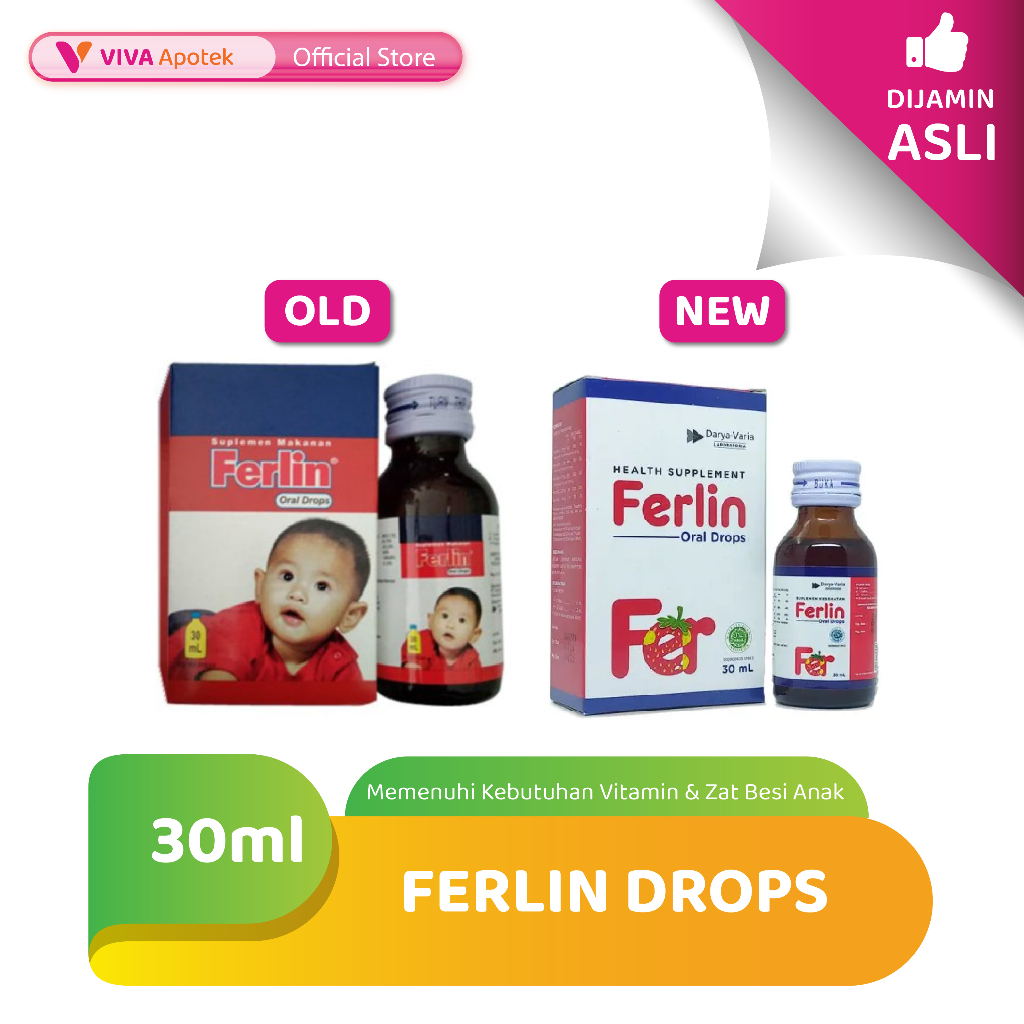 Jual Ferlin Drops untuk Memenuhi Kebutuhan Vitamin & Zat Besi Anak (30 ...