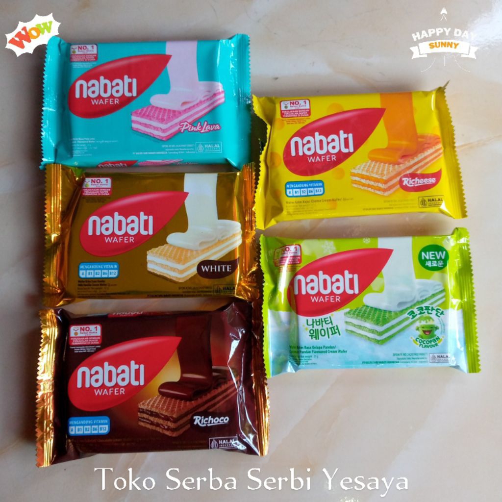 Jual Nabati Wafer Cream Keju Cokelat Susu Vanila Pink Lava Kelapa ...