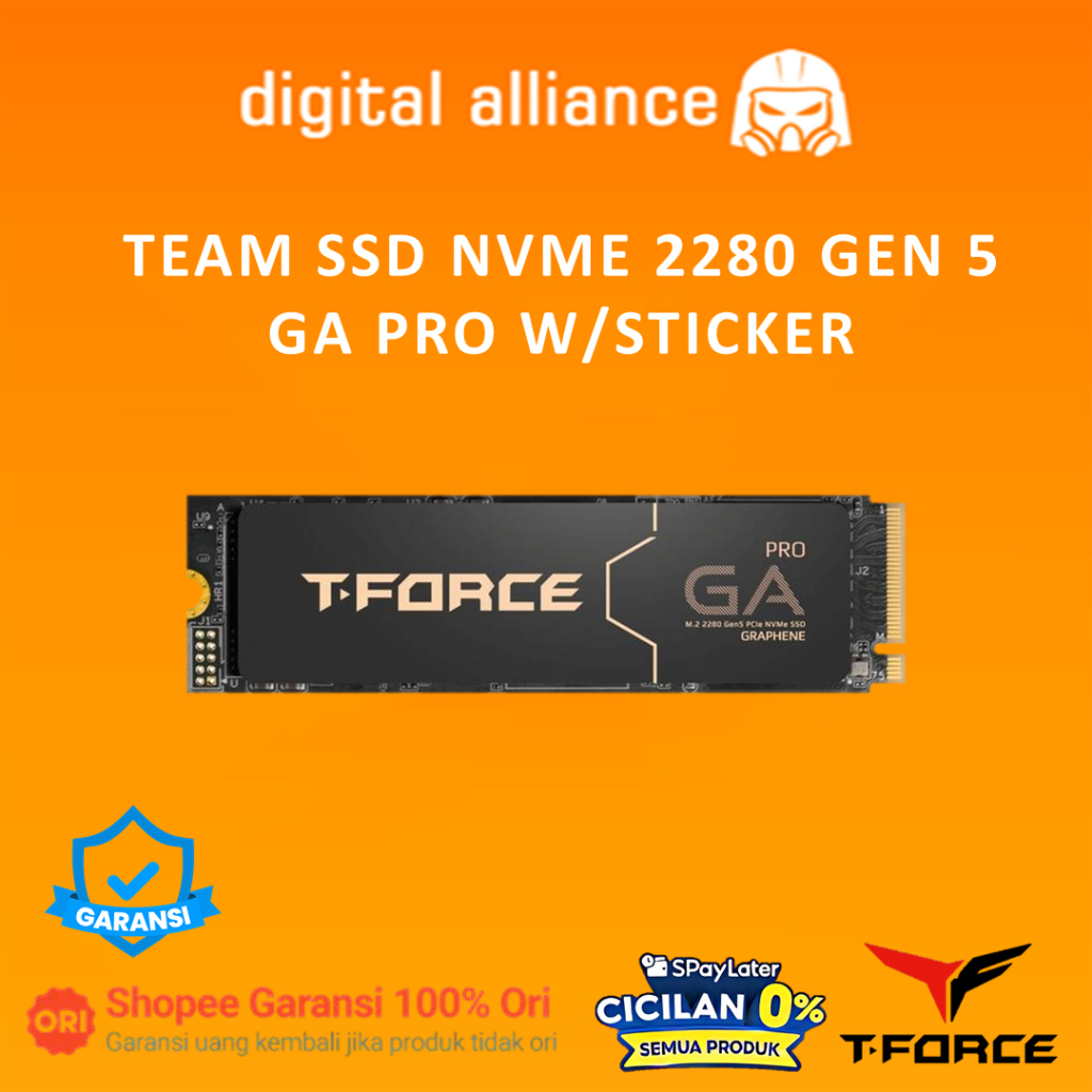 Jual TEAM SSD NVME GEN5 GA PRO W/STICKER 1TB PCIE 5.0 M.2 2280 5Y - UP ...
