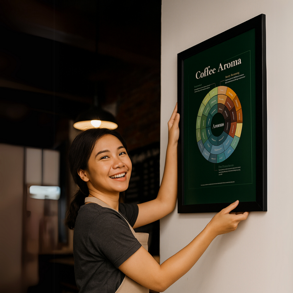 Jual Poster Kopi Rasa & Aroma SCA Frame A2 - Roda Rasa Kopi Sensori ...