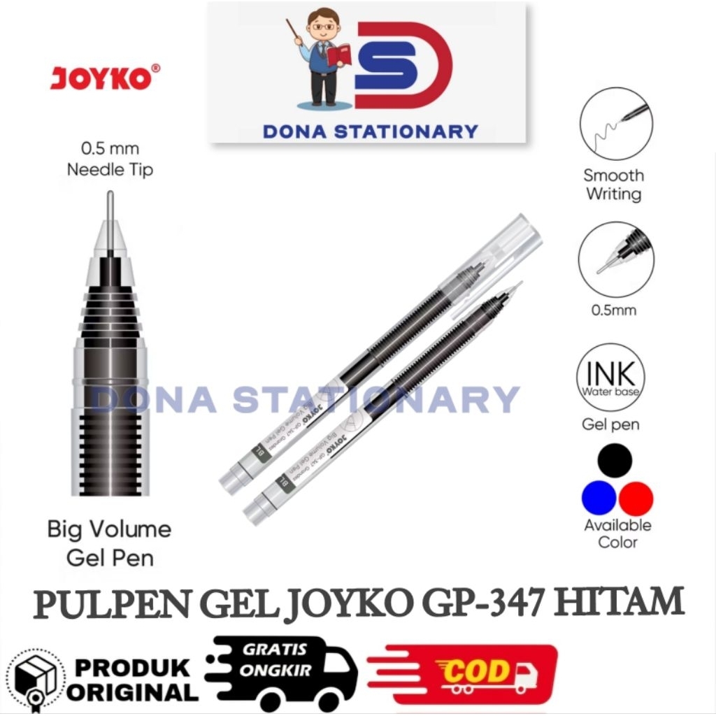 Jual JOYKO Ballpen Gel GP-347 Grandez Hitam 0.5 mm / Pulpen Gel Joyko 0.5 mm | Shopee Indonesia