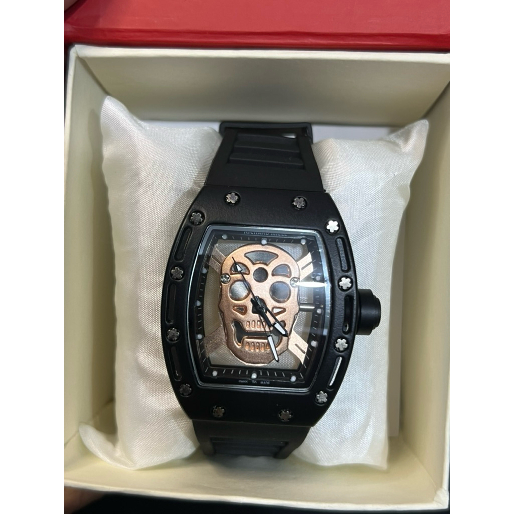 Jual RM Skull Full Black Dial Gold | Shopee Indonesia