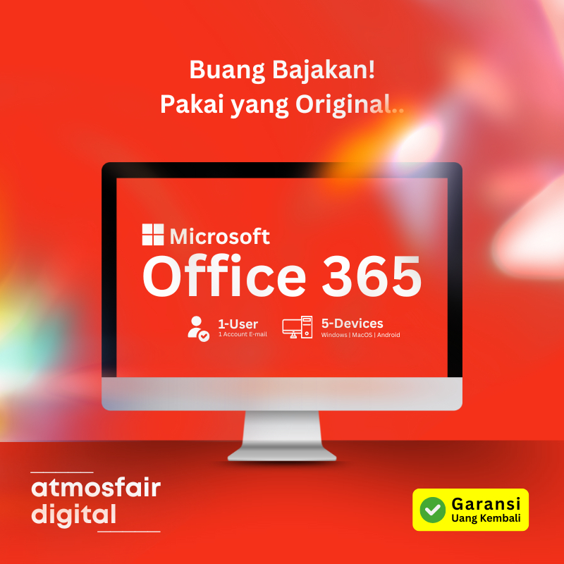 Jual [100% Ori] Microsoft Office 365 Original Support 5 Device Win, PC ...