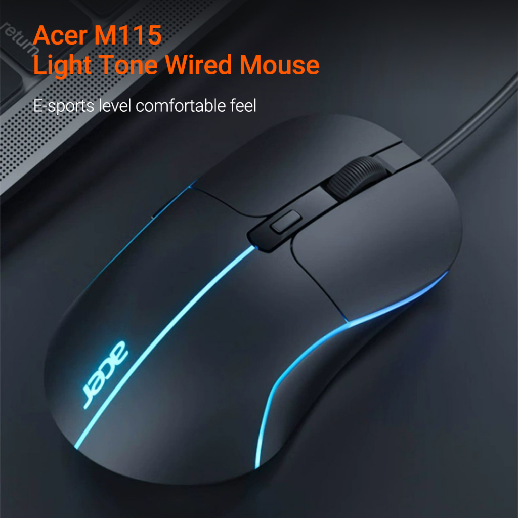 Jual 【ACER M115】Mouse Gaming & Kantor - LED 7 Warna, 3200DPI, Ergonomic ...