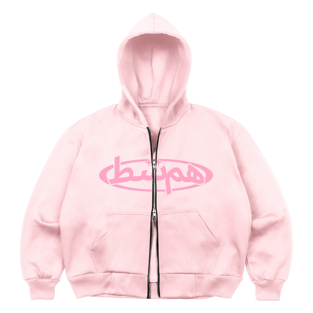 Jual Himside - Diff Pink Hoodie Boxy Double Zip - Unisex | Shopee Indonesia