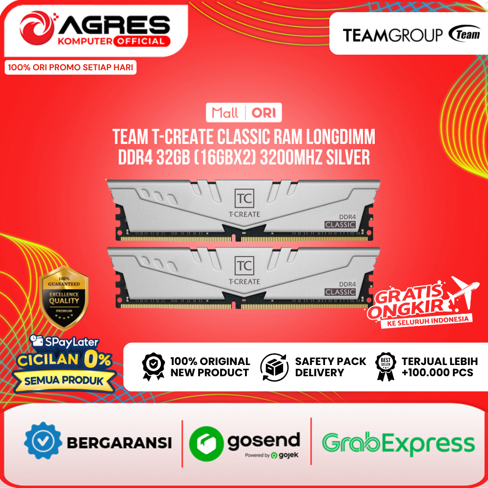 Jual TEAM T-CREATE CLASSIC RAM LONGDIMM DDR4 32GB (16GBX2) 3200MHZ ...
