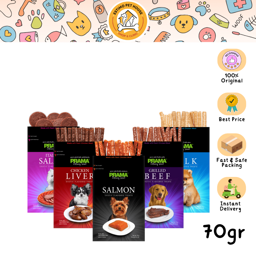 Jual PRAMA Snack Anjing Berbagai Rasa 70gr | Shopee Indonesia