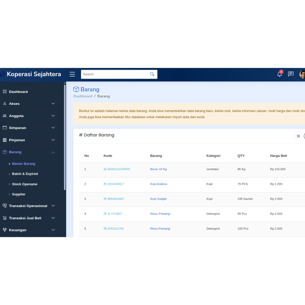 Jual cd source code aplikasi koperasi - bisa untuk koperasi simpan pinjam, berbasis script php ...