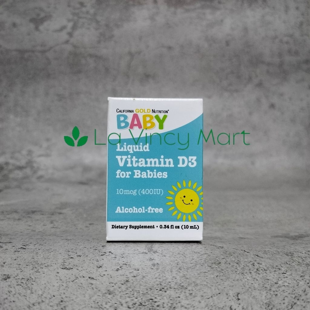 Jual California Gold Nutrition, Baby Vitamin D3 Drops, 400 IU, 10 ml ...