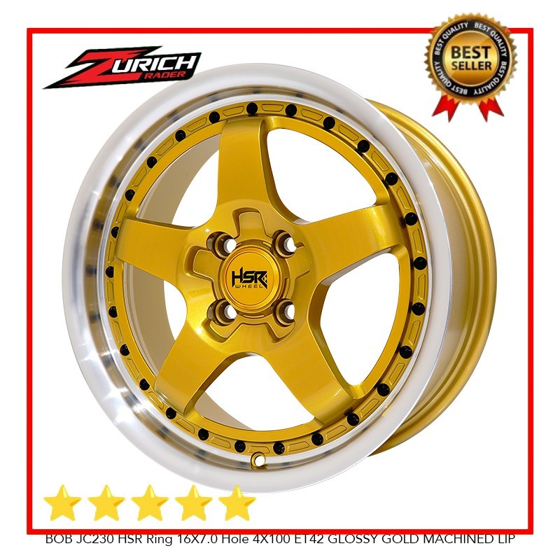 Jual Velg Hsr Bob Ring 16 Lebar 7 Pcd 4x100 Et42 Gold R16 Pelek Mobil Jazz City Yaris Vinfast ...