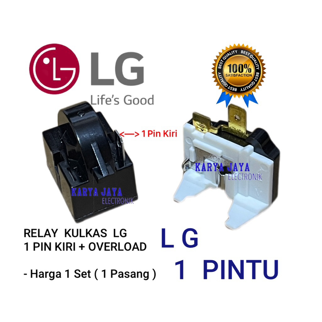 Jual 1 Set Relay Ptc 1 Pin Kiri + Overload Kulkas LG 1 Pintu / Relay ...