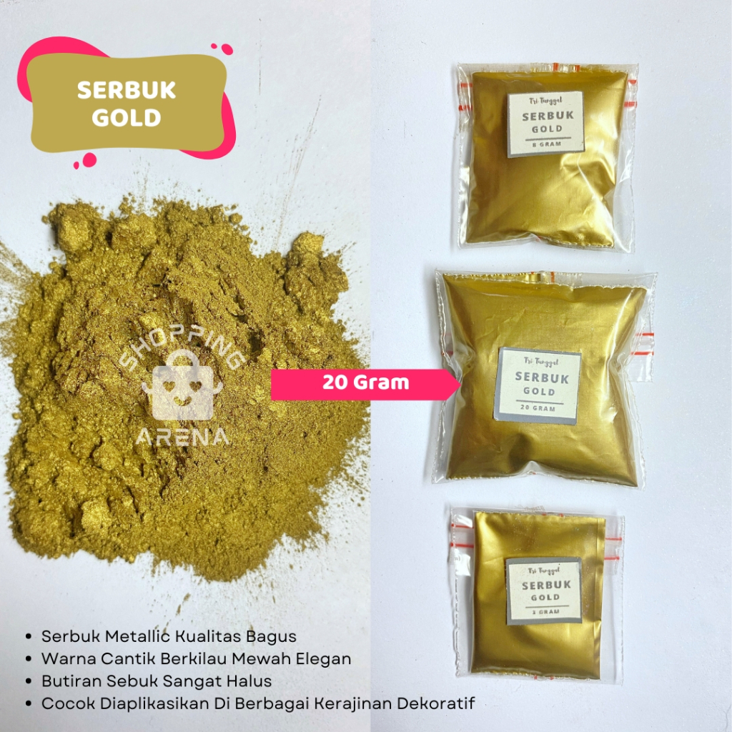 Jual Serbuk Emas 20 gr Jerman Campuran Resin Cat Gold Powder Bubuk ...