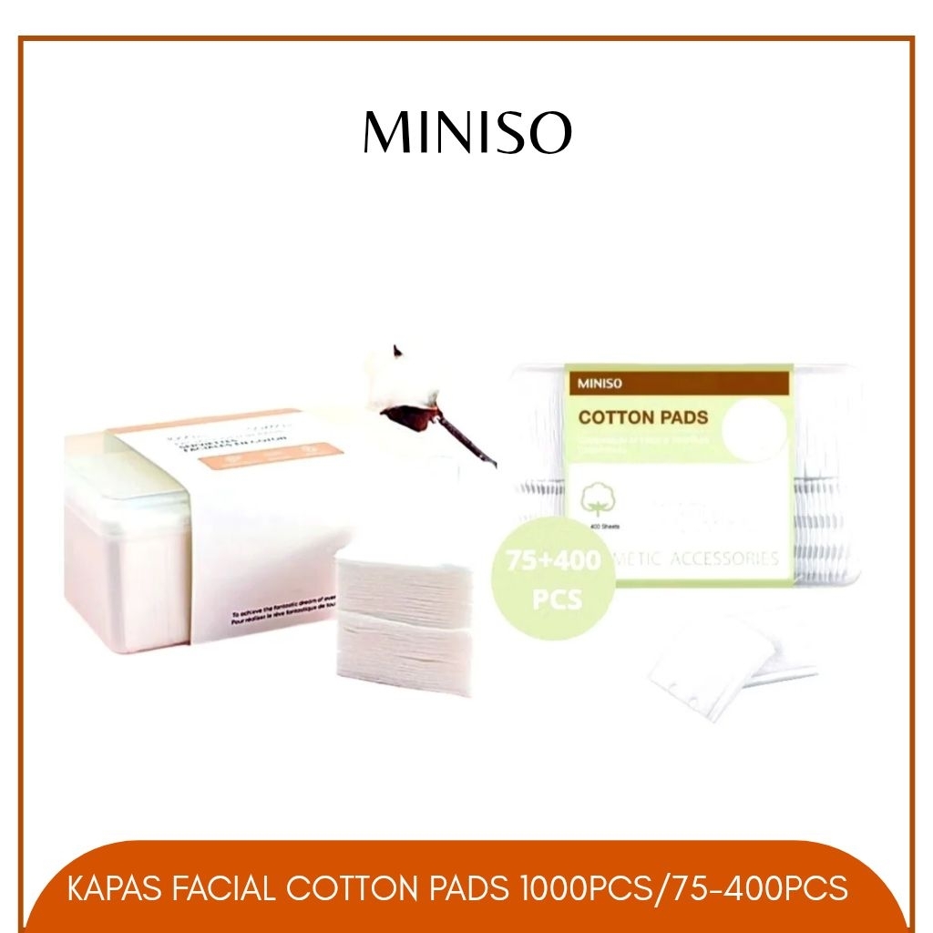 Jual Miniso Bantalan Kapas Wajah Facial Cotton Pads 1000 Pcs / 75+400 ...