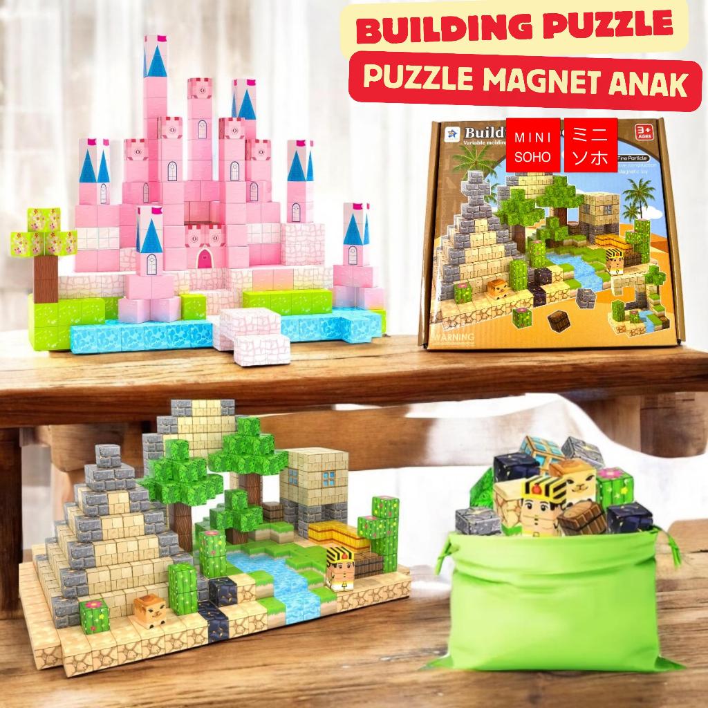 Jual Mainan Block Magnetic Toy Set 3D Building Cubes Magnetik Balok ...