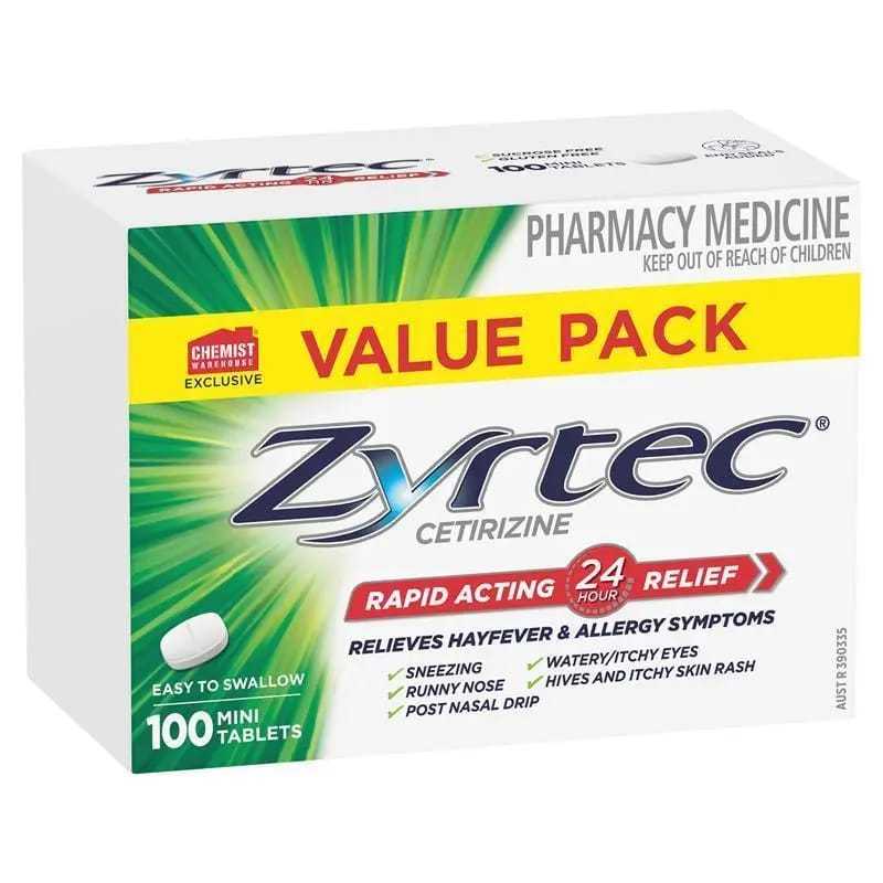 Jual Zyrtec Cetirizine Mini – Pereda Alergi 24 Jam (1 Strip/10 Tablet ...