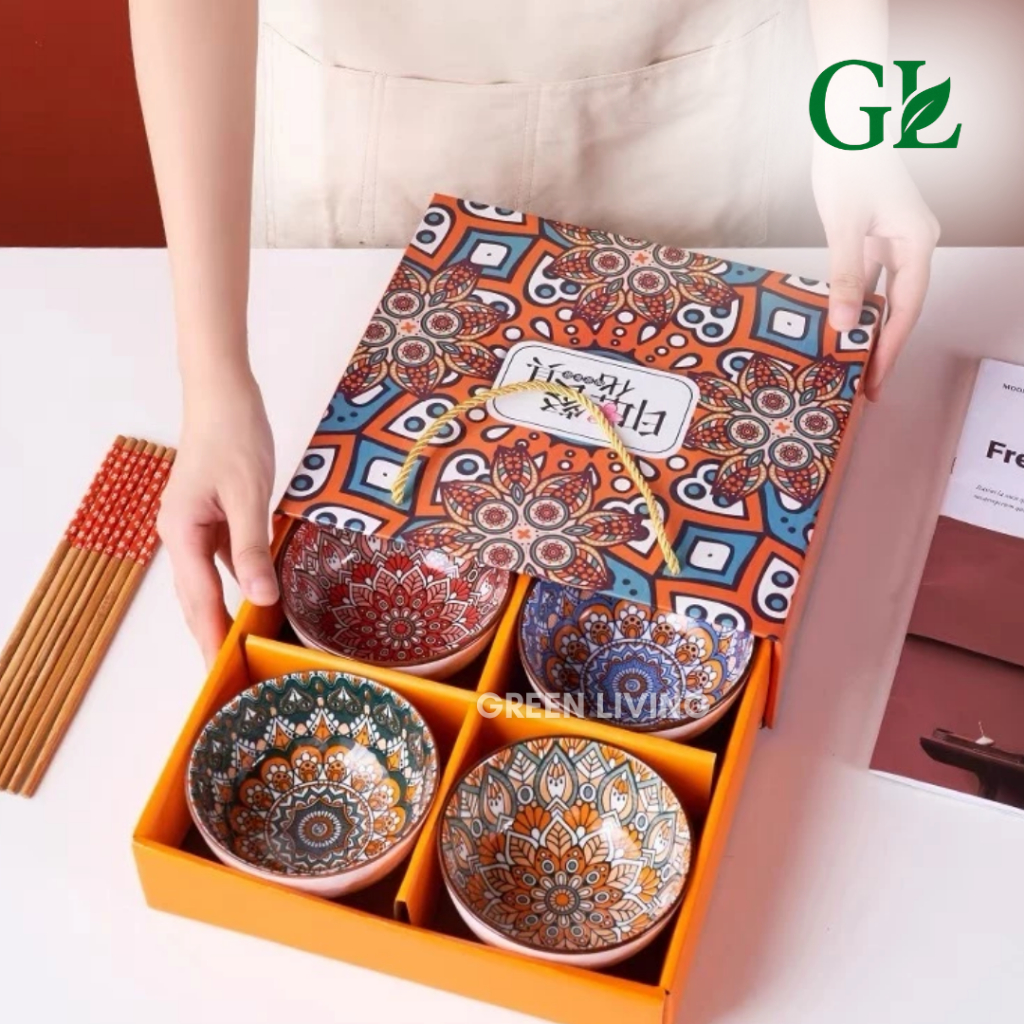 Jual [COD] GREEN LIVING Hampers Mangkok Set 4 Pcs Japanese Gift Set ...