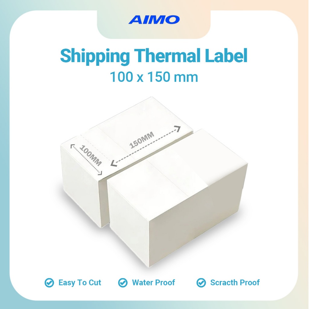 Jual AIMO Thermal Paper 100 x 150mm A6 - 500 pcs - Sticker Label Kertas Resi Shipping Label ...