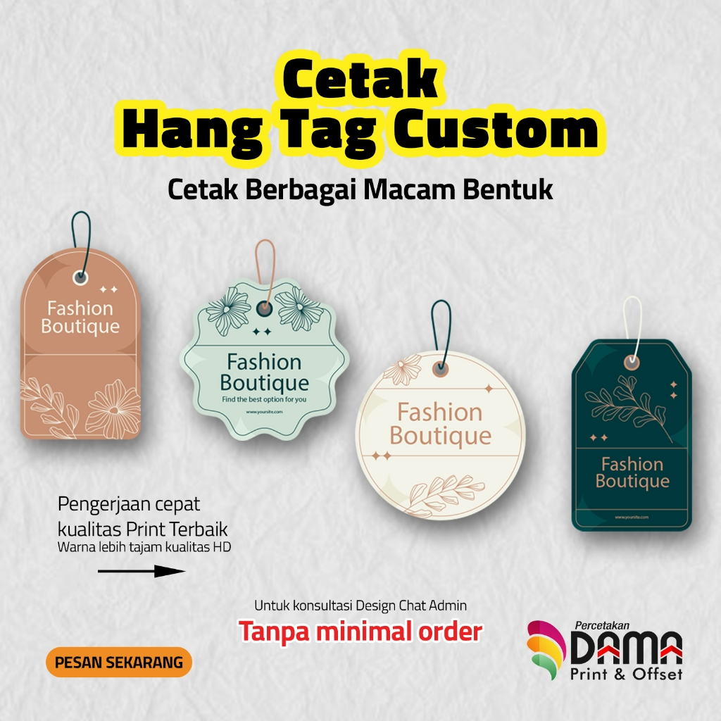 Jual CETAK HANG TAG DIE CUT / LABEL BAJU DIE CUT / HANG TAG CUSTOM ...