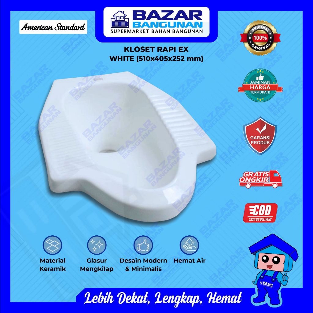 Jual American Standard - Closet Kloset Toilet Jongkok Squat WC Rapi EX ...