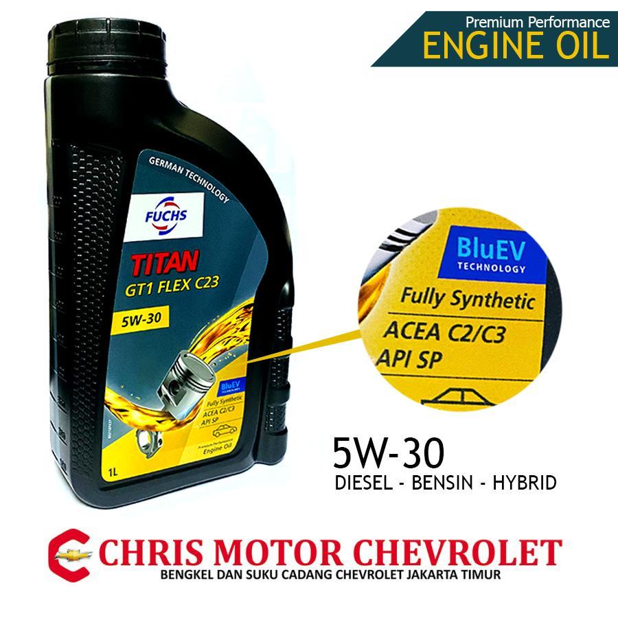 Jual OLI MESIN BENSIN DIESEL HYBRID FUCHS TITAN GT1 FLEX C23 5W-30 BLUE EV FULL SYNTHETIC ...