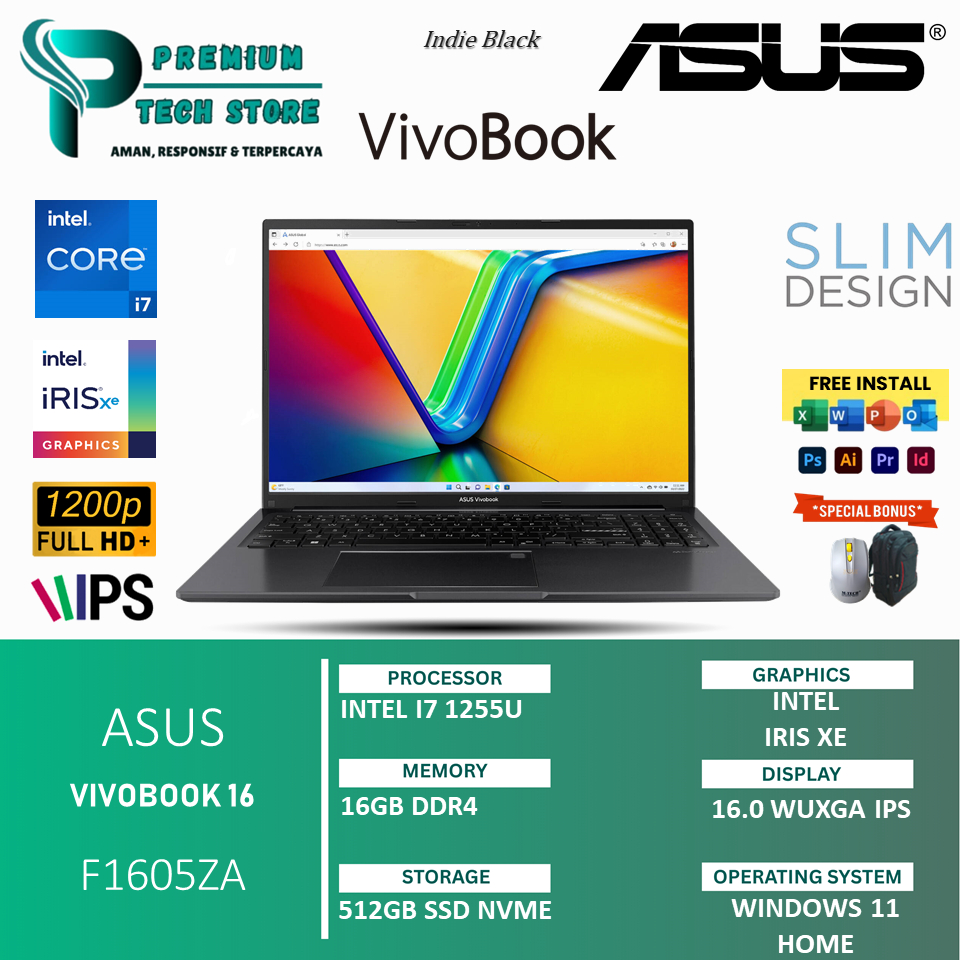Jual Laptop Asus Vivobook 16 F1605ZA Intel Core i7 1225U RAM 40GB 2TB ...