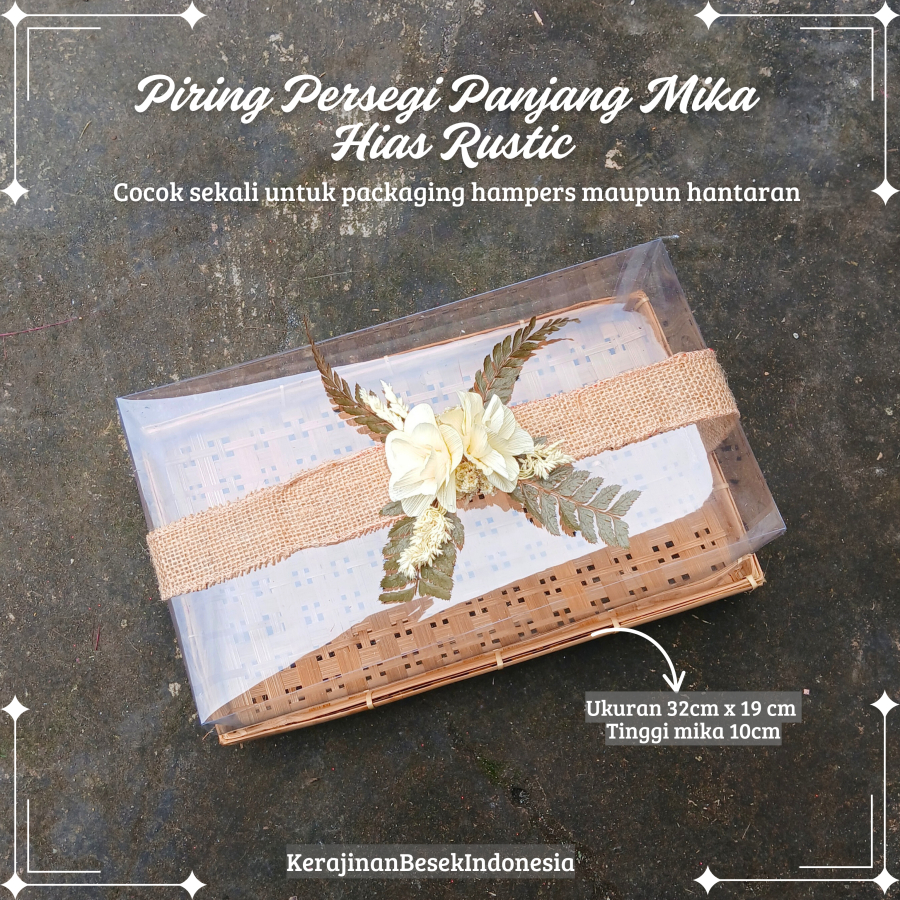 Jual BOX MIKA HANTARAN RUSTIC Piring sate mika kotak seserahan hampers ...