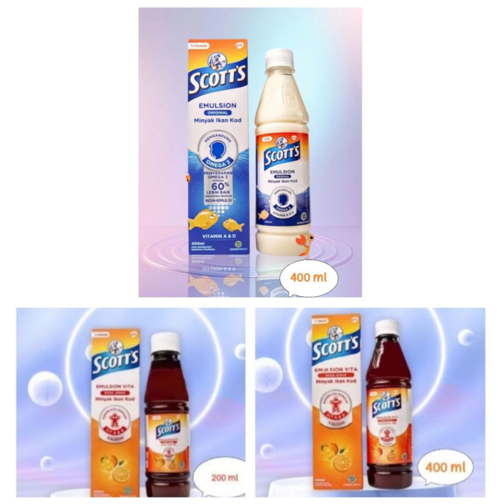 Jual Scott's Emulsion Vita Rasa Jeruk/ Original 200 ml//400 ml | Shopee ...