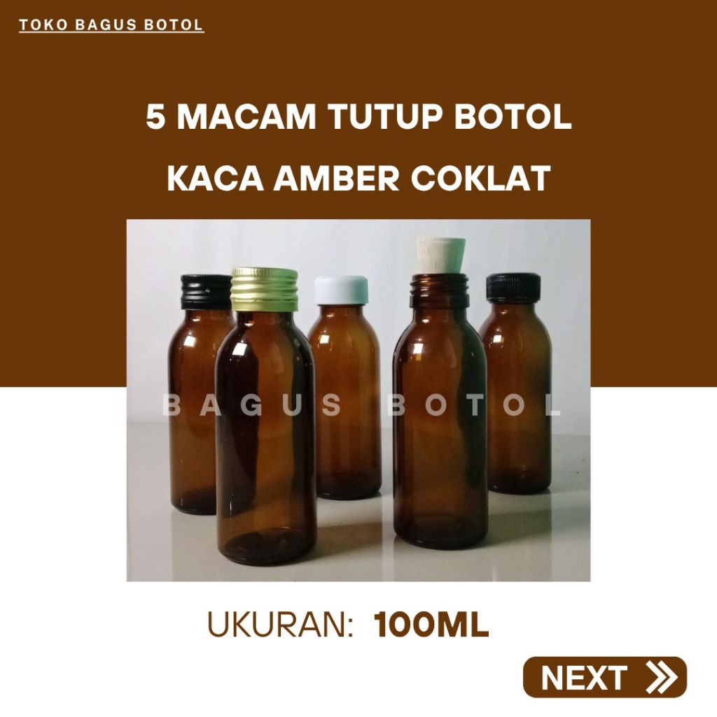 Jual Botol kaca amber 100 ml / gelap / coklat 100% baru | Shopee Indonesia