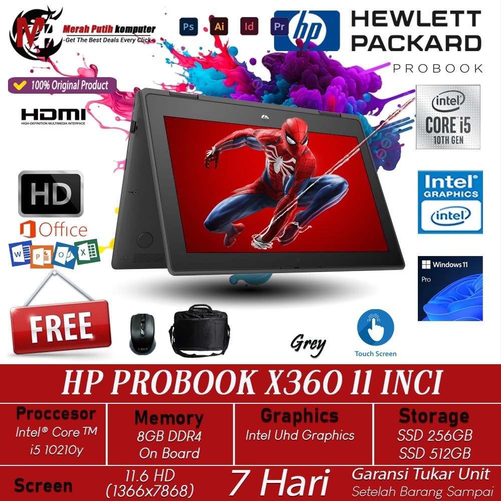 Jual Laptop Touchscreren HP Probook X360 11 G6 Intel I5 10210Y 8GB 1TB ...