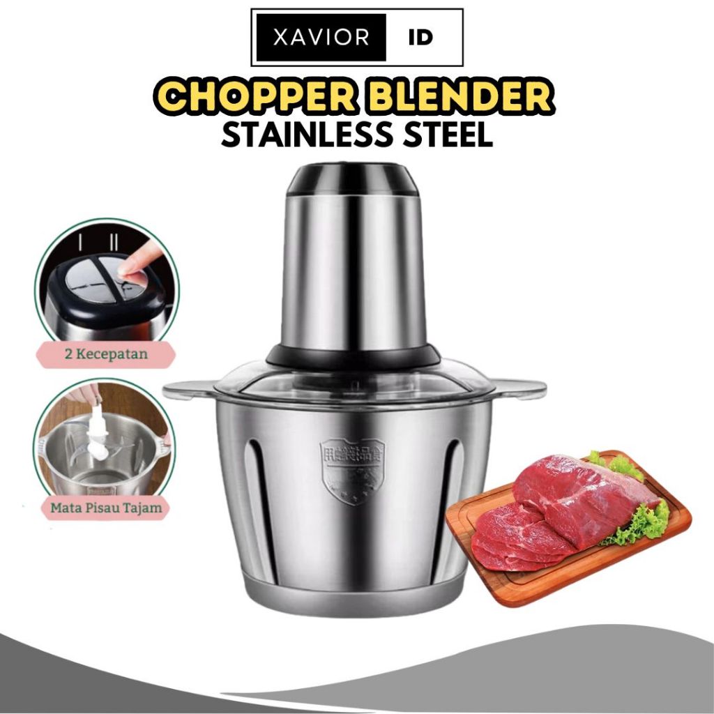 Jual XV BLENDER Chopper Stainless/ Penggiling Blender Daging Bumbu ...