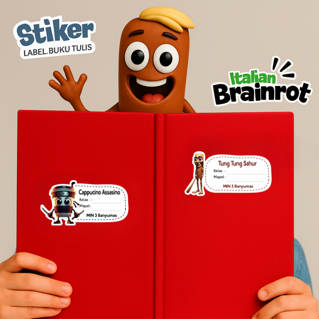 Jual Stiker Nama Buku Tulis Anak Custom Tema Karakter Viral – Anomali ...