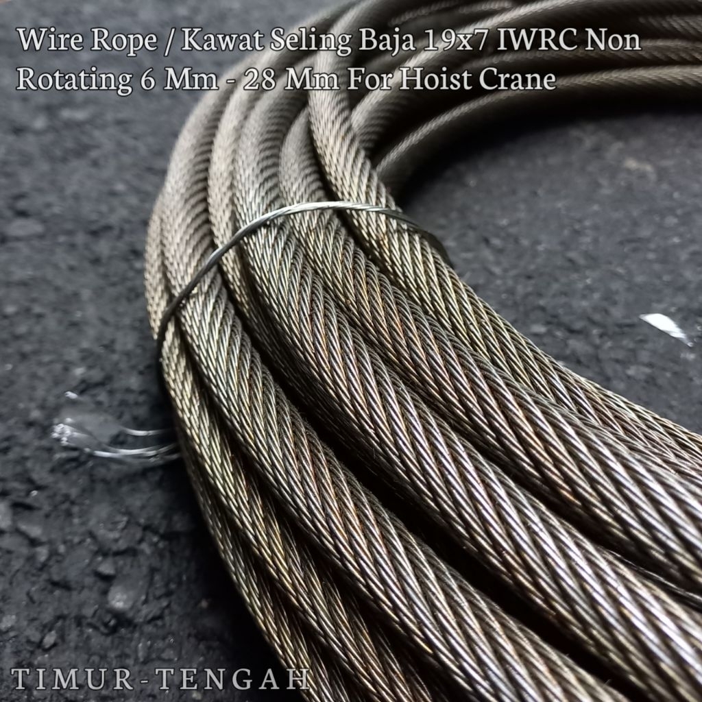 Jual Wire Rope Seling Baja 19x7 Non Rotating 16 18 19 20 22 24 Mm Sling Untuk Hoist Crane Non ...