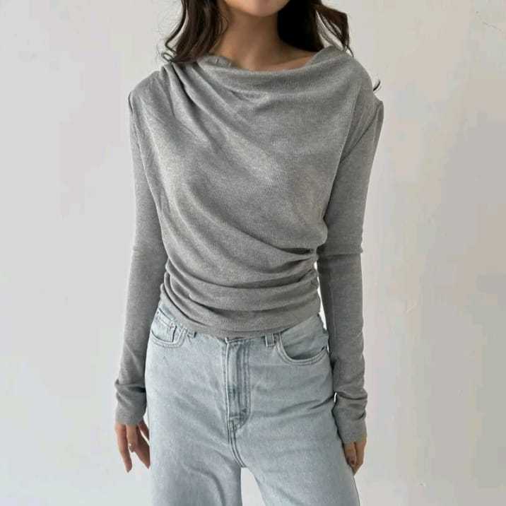 Jual APRIL TOP || Ori Orlo/ Atasan Knit Wanita/ Korean Top/ Baju Knit Wanita Lengan Panjang ...