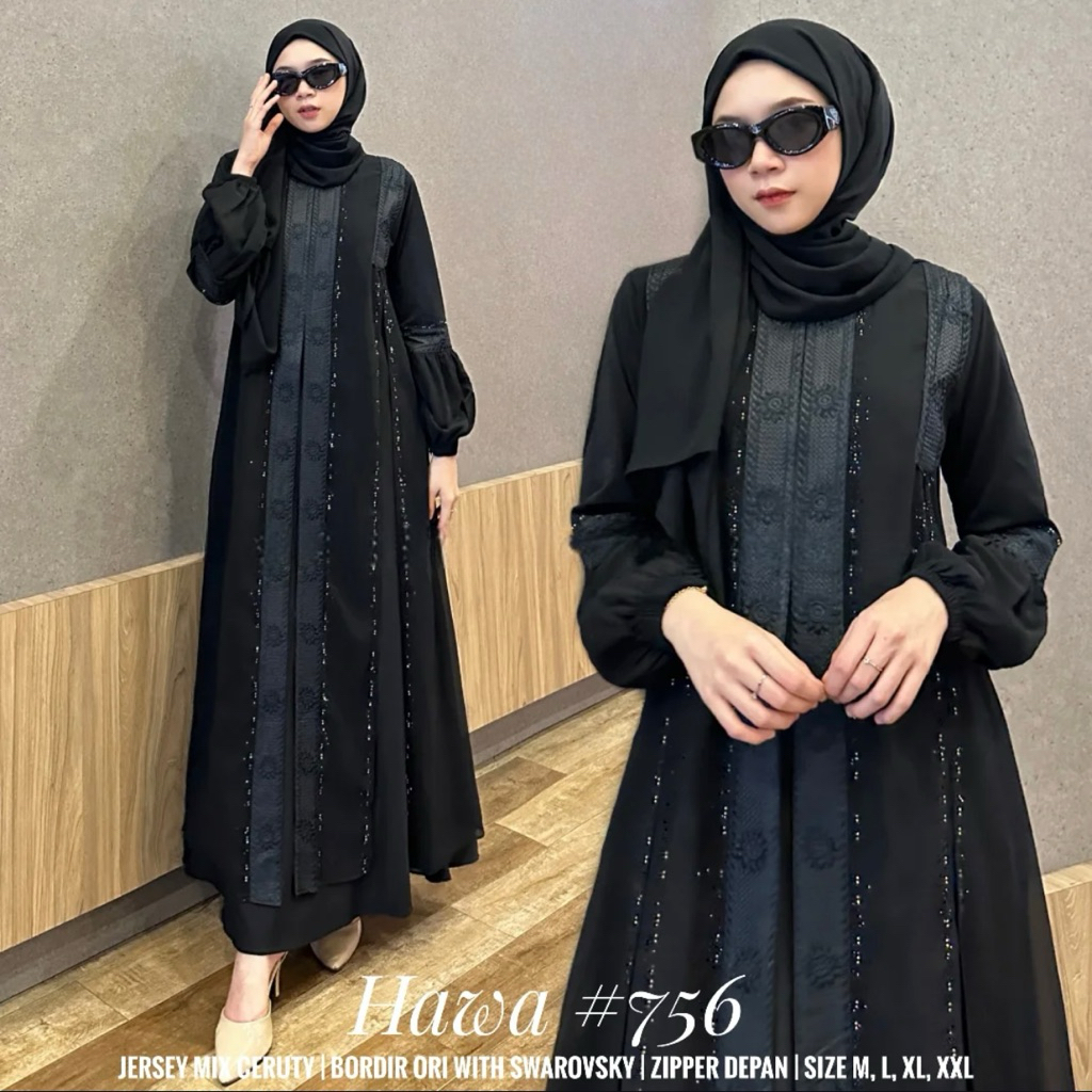 Jual GAMIS ABAYA TURKEY FULL HITAM BORDIR SUNFLOWER PAYET HITAM&GOLD ...