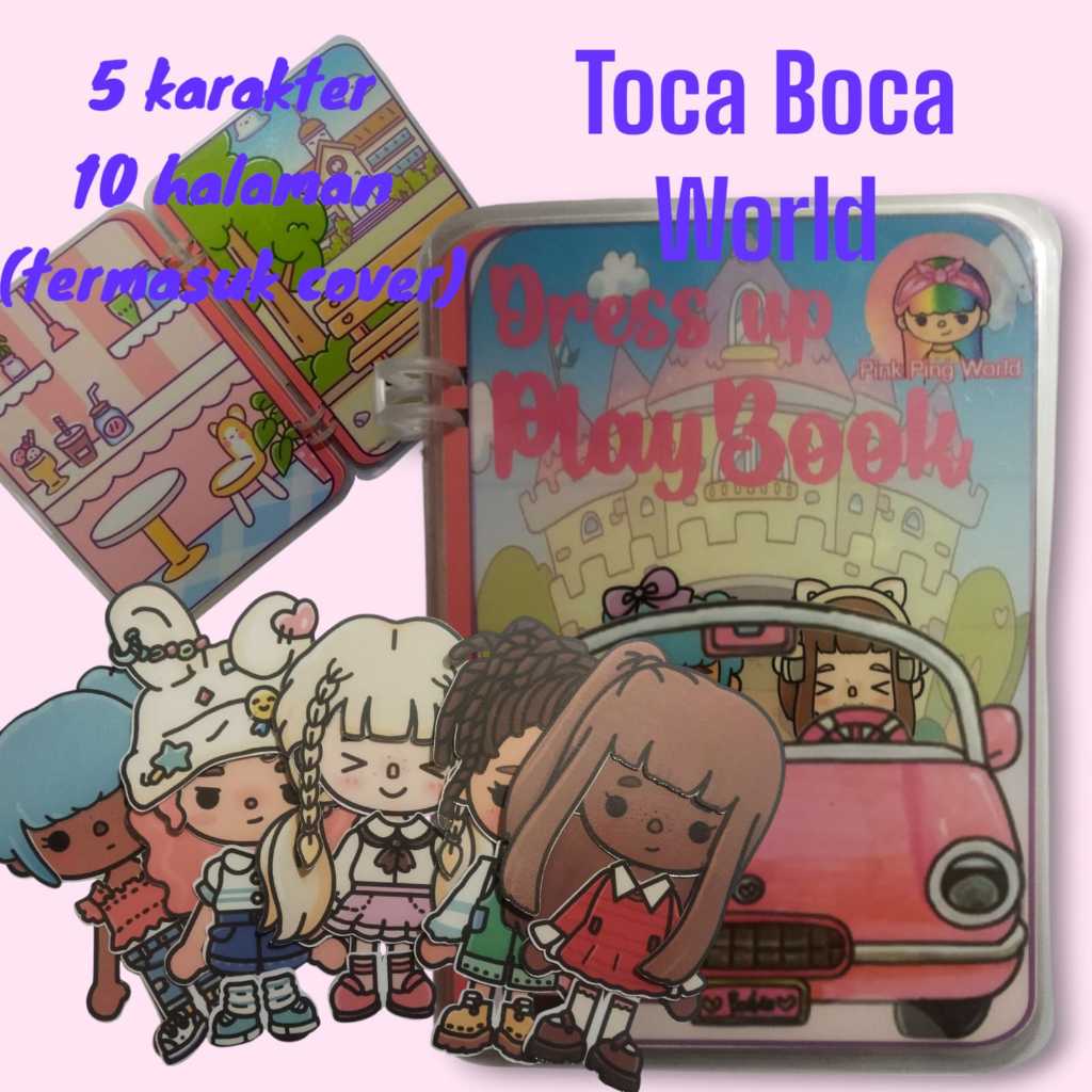 Jual [laminasi] Paper Doll Toca Boca world Play Book Dress Up Pinkping ...