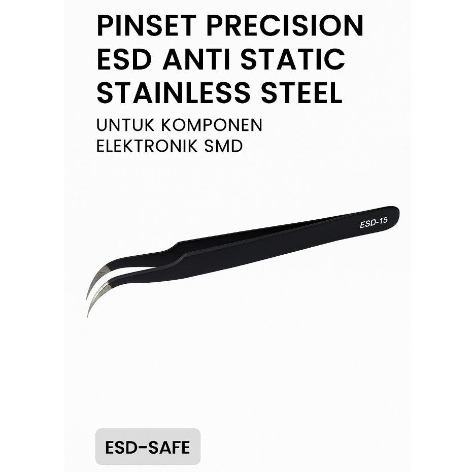 Jual Pinset Precision ESD Anti Static Stainless Steel untuk Komponen ...