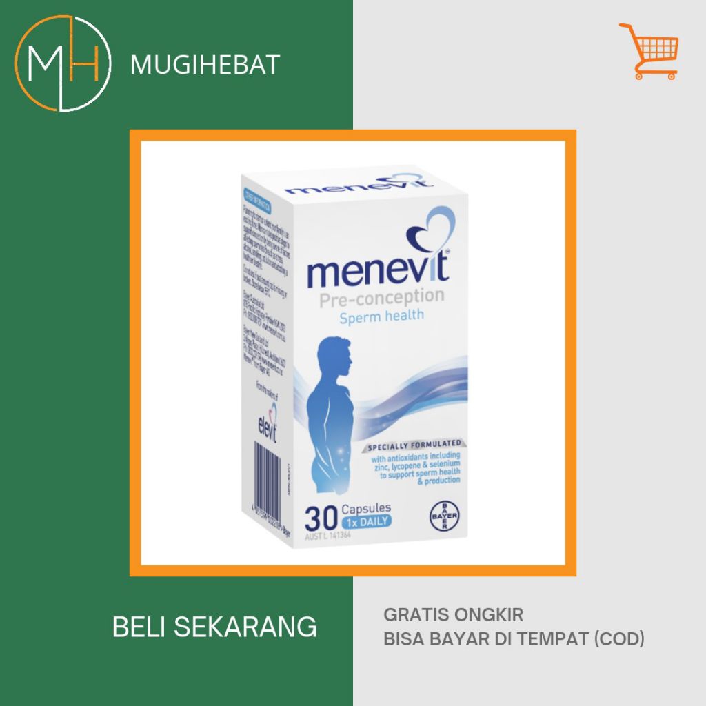 Jual Menevit Pre-conception Sperm Health Male Fertility Supplement 30 ...