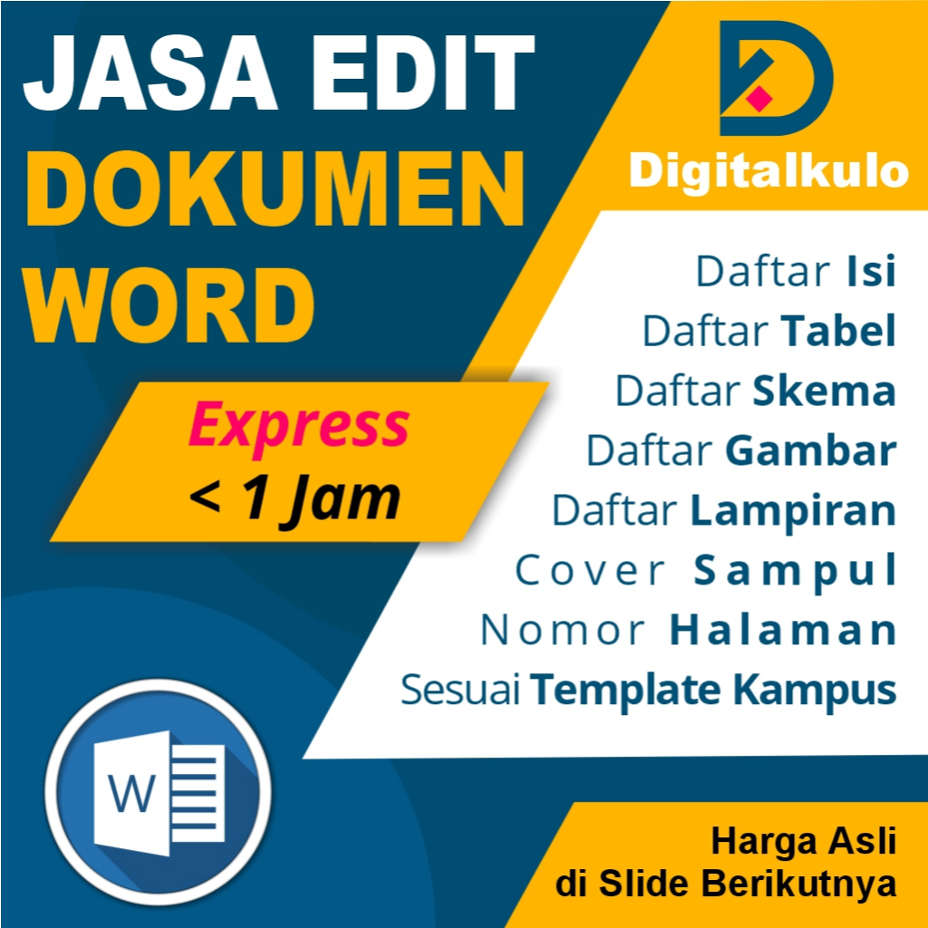 Jual Jasa Edit, Merapikan Dokumen, Membuat Daftar Isi, Daftar Tabel ...