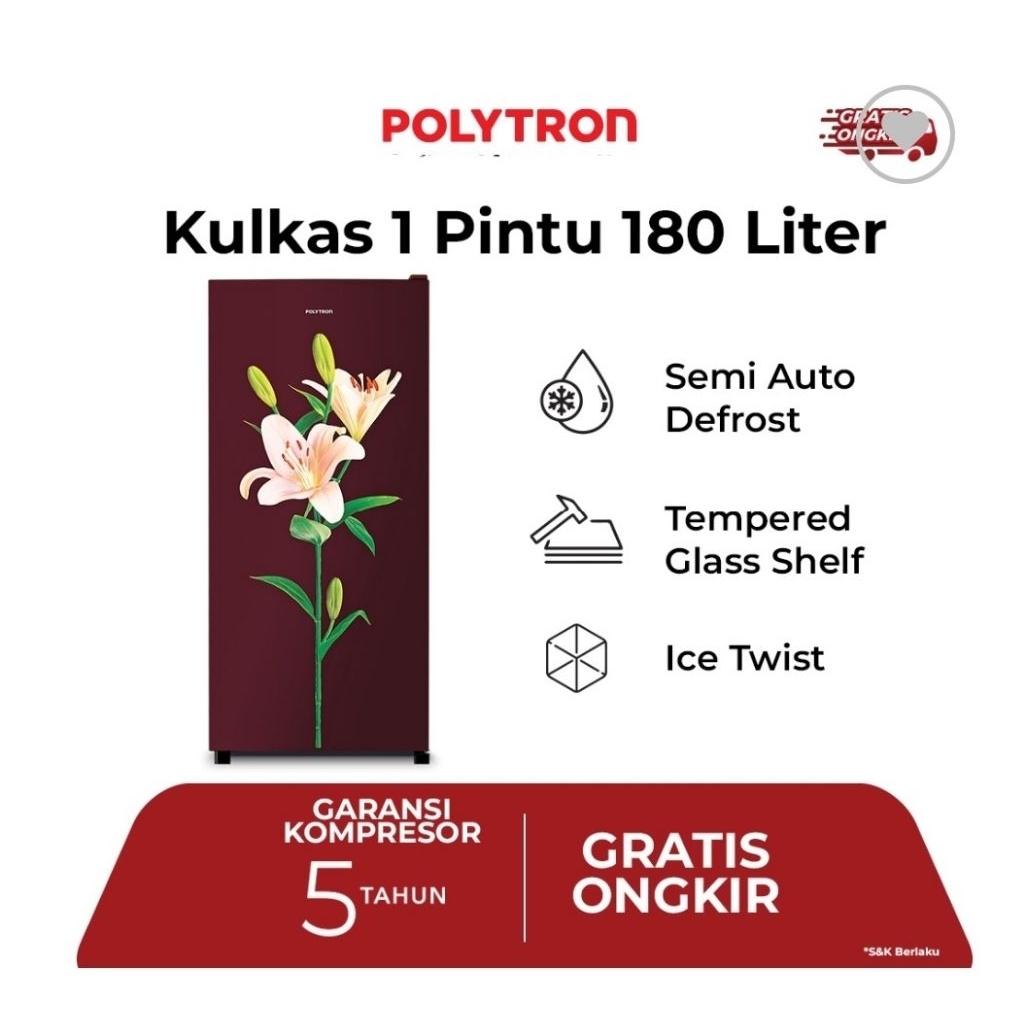 Jual LEMARI ES POLYTRON PRB-187PR 1 PINTU | Shopee Indonesia